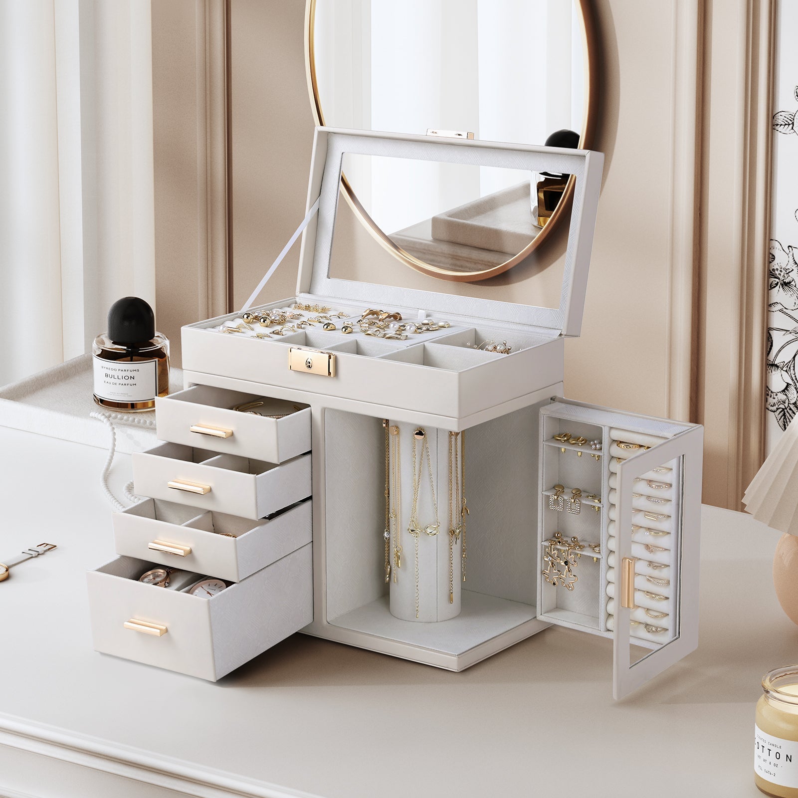 Household and portable multi-size jewelry box, jewelry storage rack ...