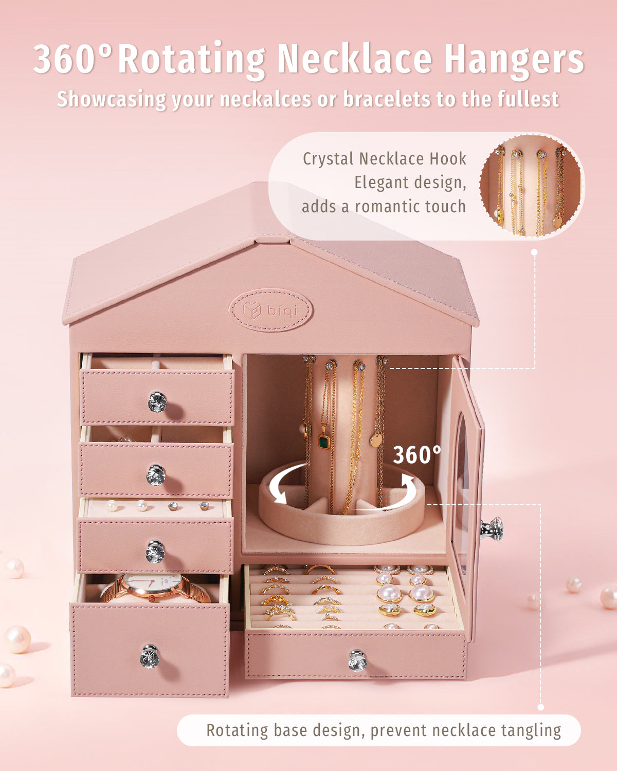 Casegrace Childlike Hut-shaped Jewelry Box With 5-layer Drawers for Pa