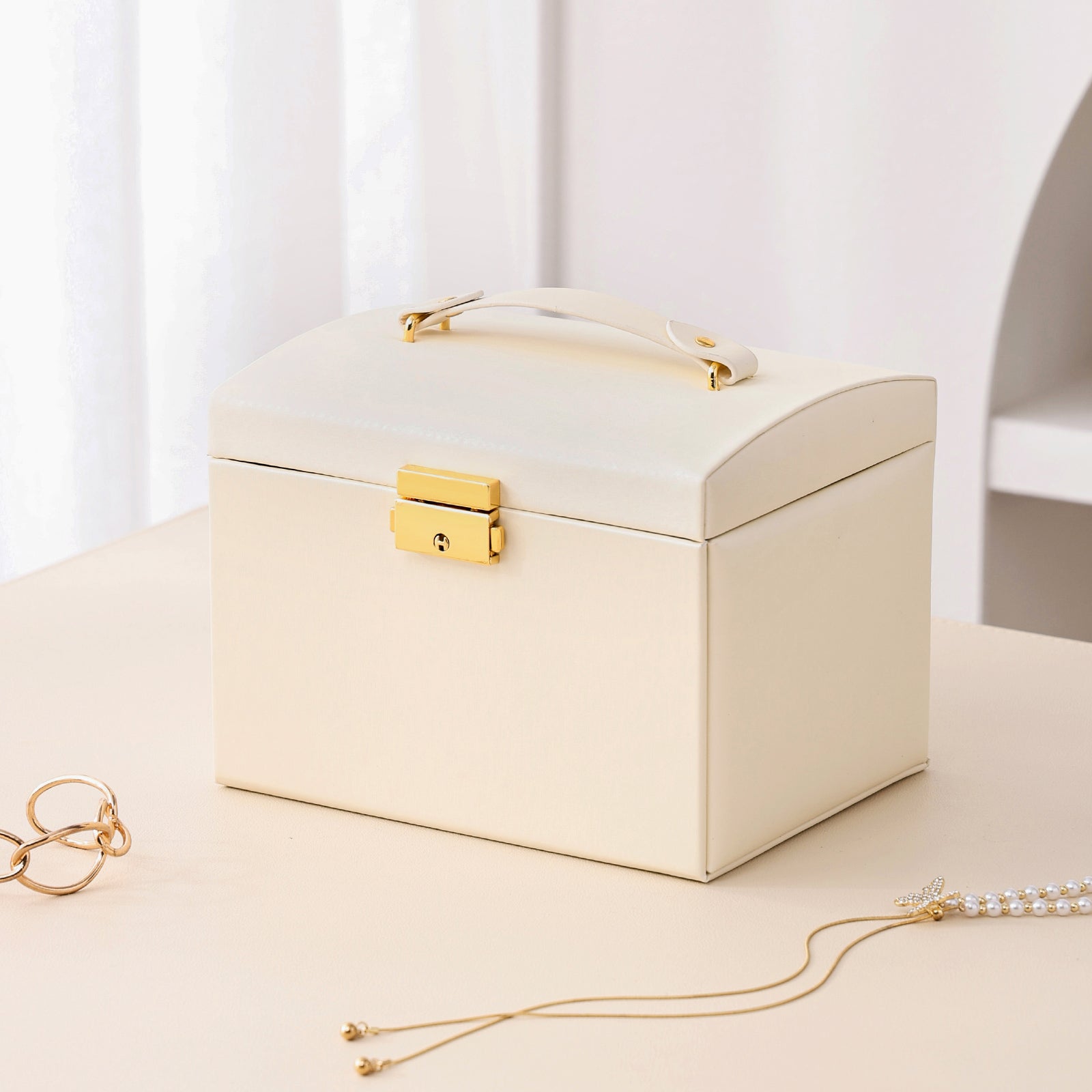 Casegrace Luxury Fashion Leather Jewelry Box for Women